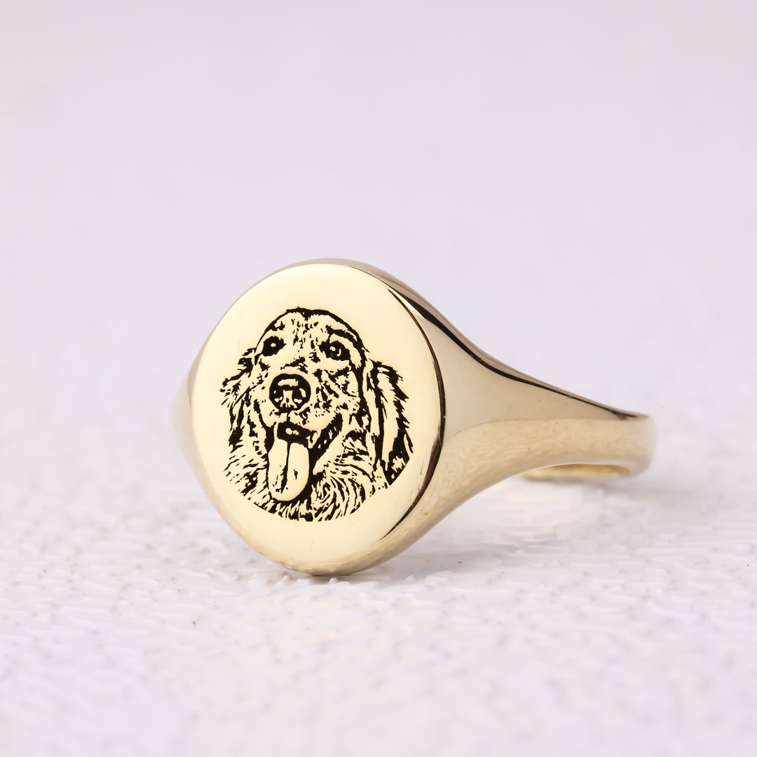 Custom Pet Photo Ring,pet Memorial Ring,dog Ring for Women, Cat Photo ...