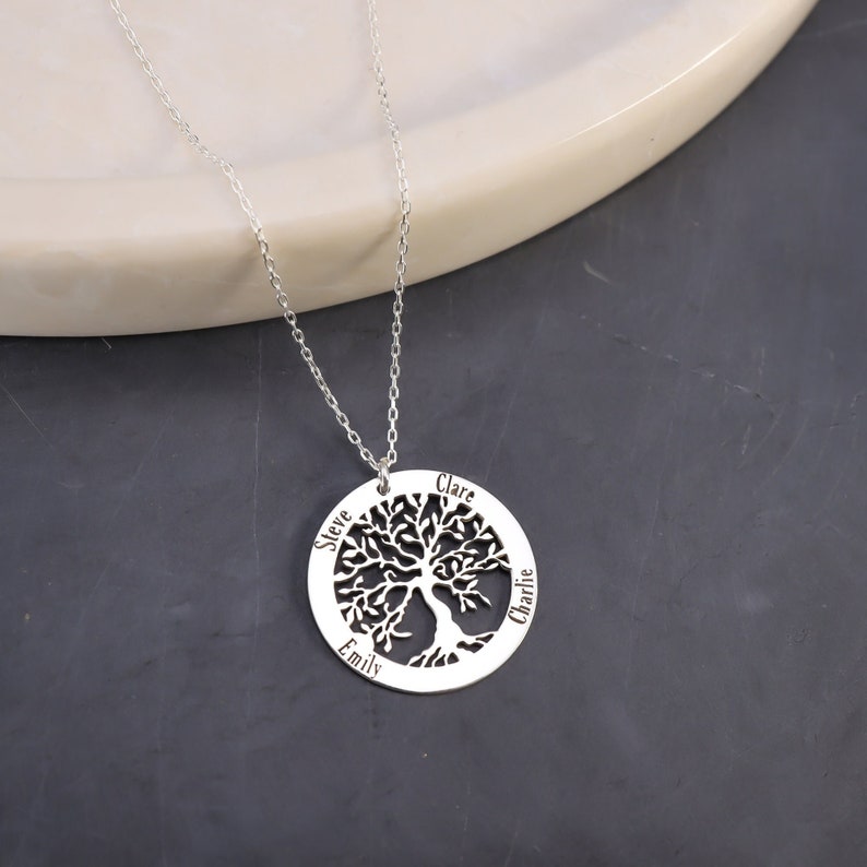 Personalized Tree of Life Name Necklace Sterling Silver - Etsy