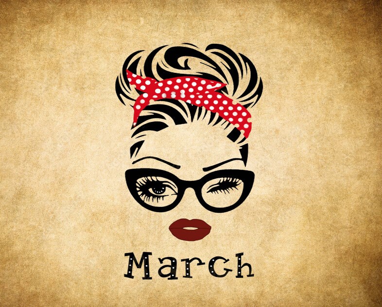 March Girl Svg, March Girl Birthday Svg, Winked Eye SVG, Birthday March ...