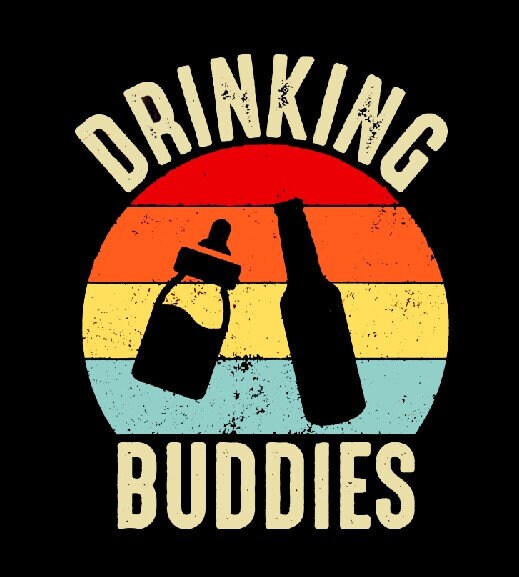 Drinking Buddy Retro Svg, Funny Drinking Buddies Dad and Baby Svg, Funny Svg - Etsy