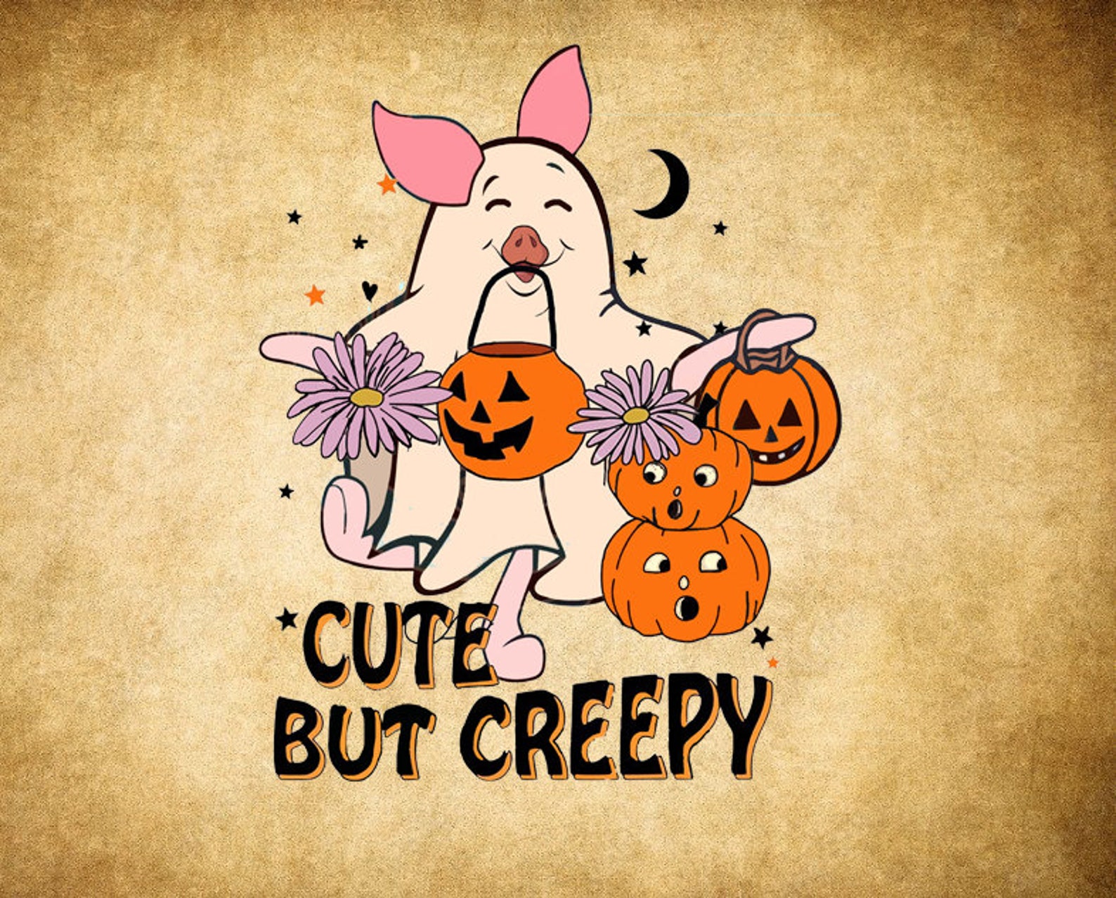 Pig Cute but Creepy Svg Cute Pig Ghosts Halloween Svg Floral - Etsy