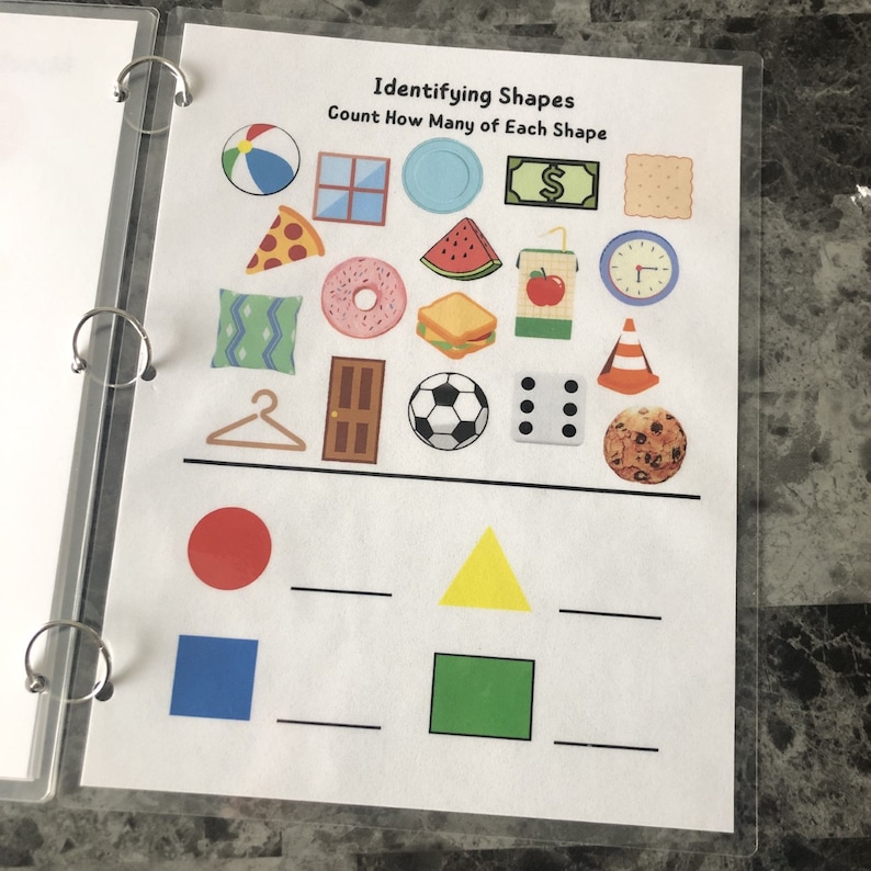 Learning Shapes, Preschool, Pre-k Learning, Dry Erase Book - Etsy