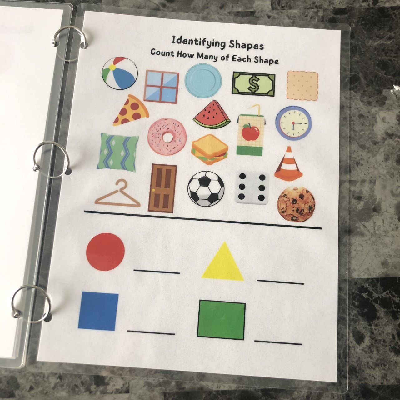 Learning Shapes, Preschool, Pre-k Learning, Dry Erase Book - Etsy