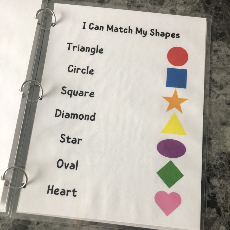 Learning Shapes, Preschool, Pre-k Learning, Dry Erase Book - Etsy