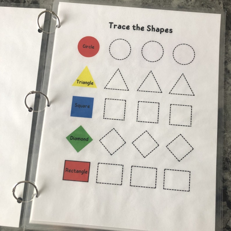 Learning Shapes, Preschool, Pre-k Learning, Dry Erase Book - Etsy