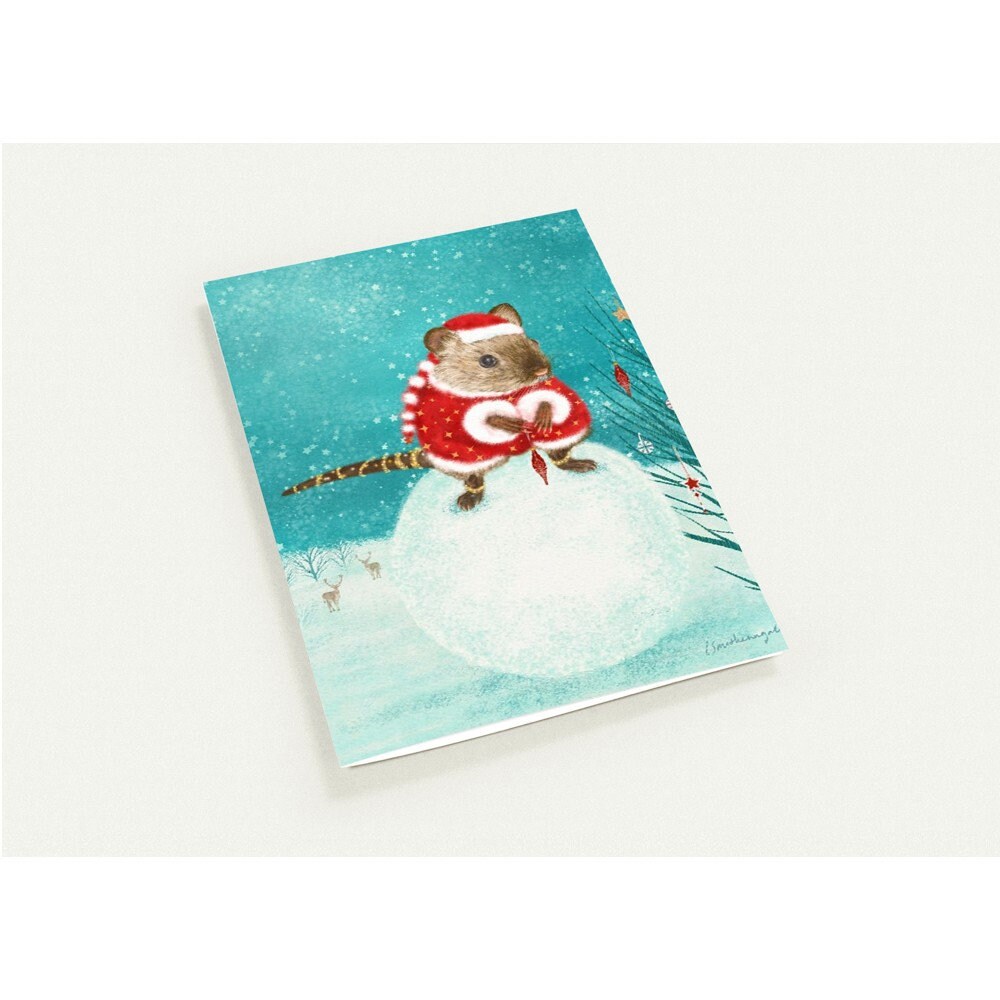 Christmas Cards Pack of 10 au,uk,eu,cute Mouse Xmas Cards,santa Mouse ...