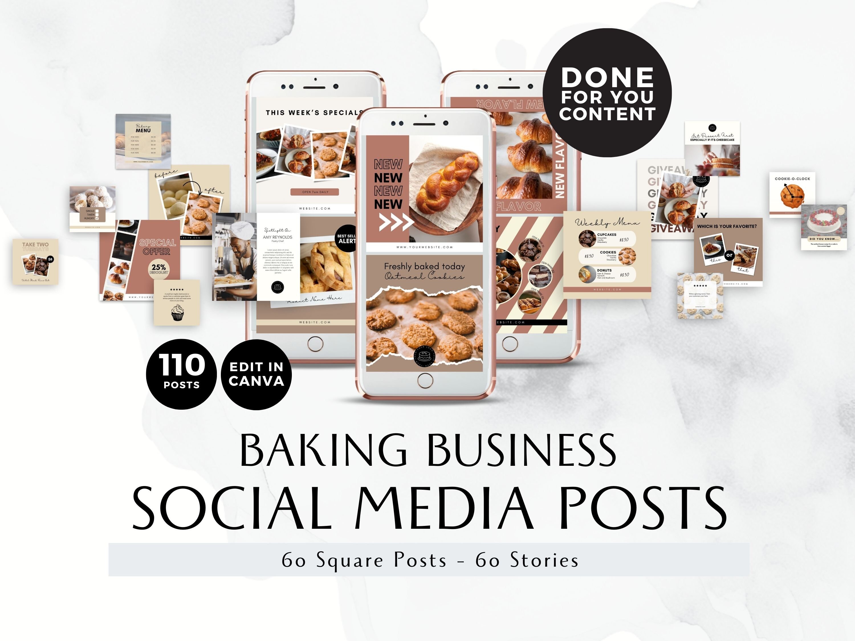 Social Media Templates for Bakery, Baking Puns, Home Bakery Branding ...
