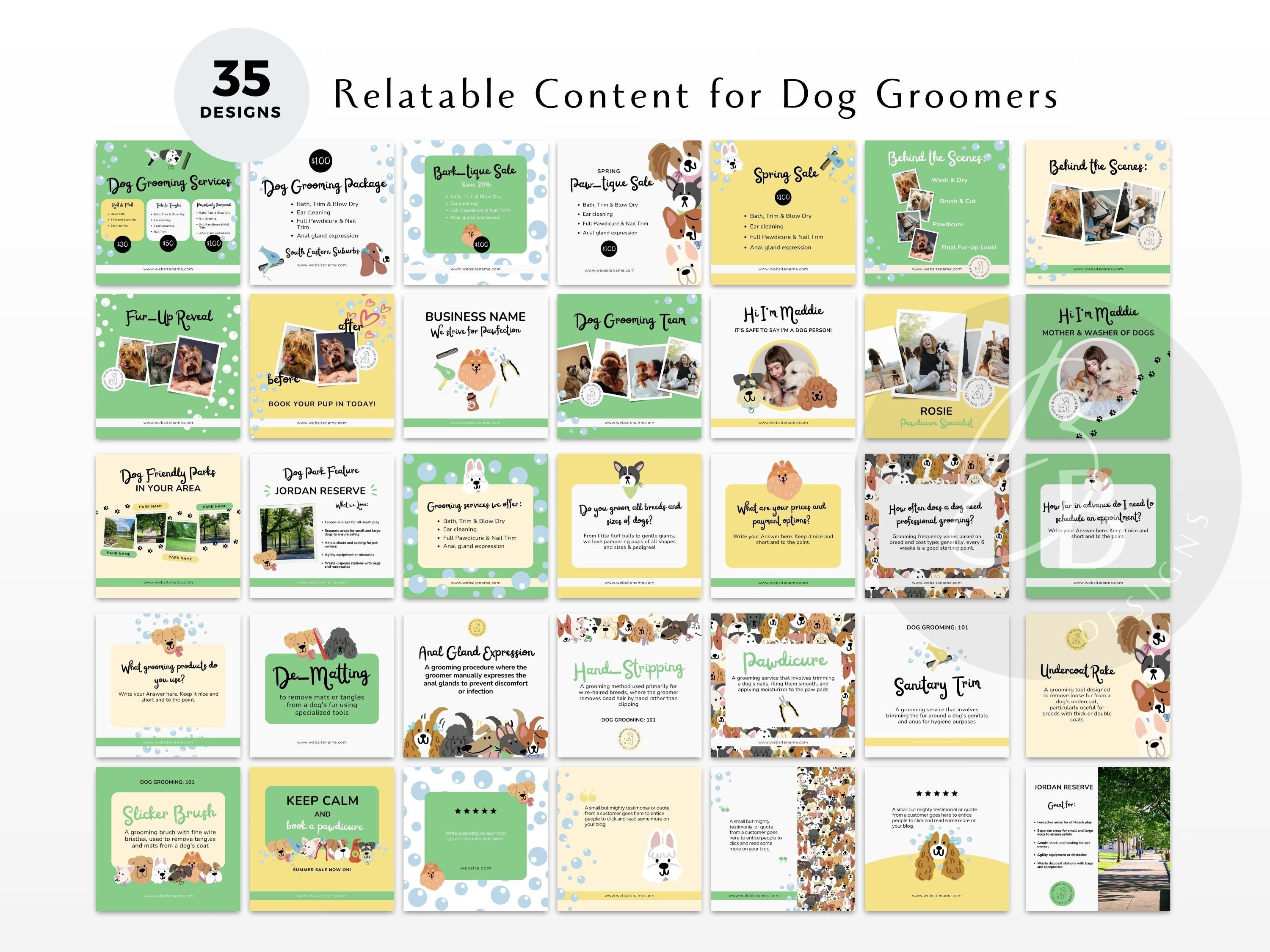 Dog Social Media Template Bundle, Instagram Posts, Editable Canva ...