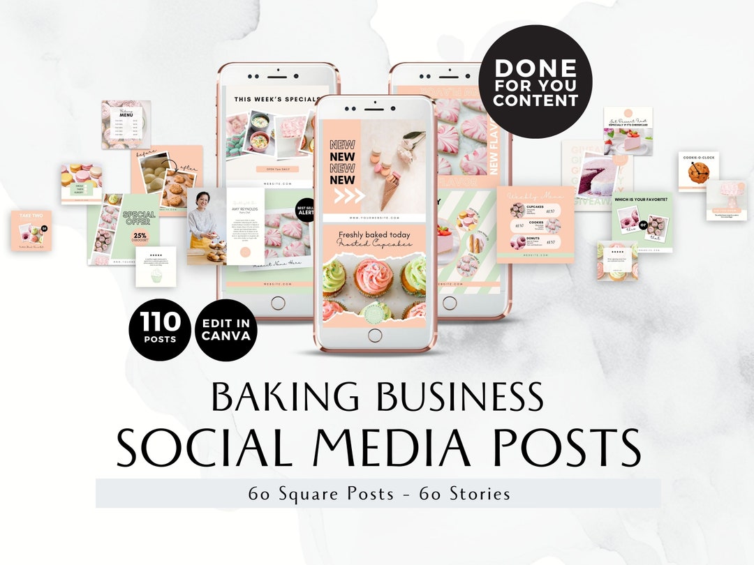 Bakery Instagram Templates, Home Baker Social Media Posts, IG Story ...