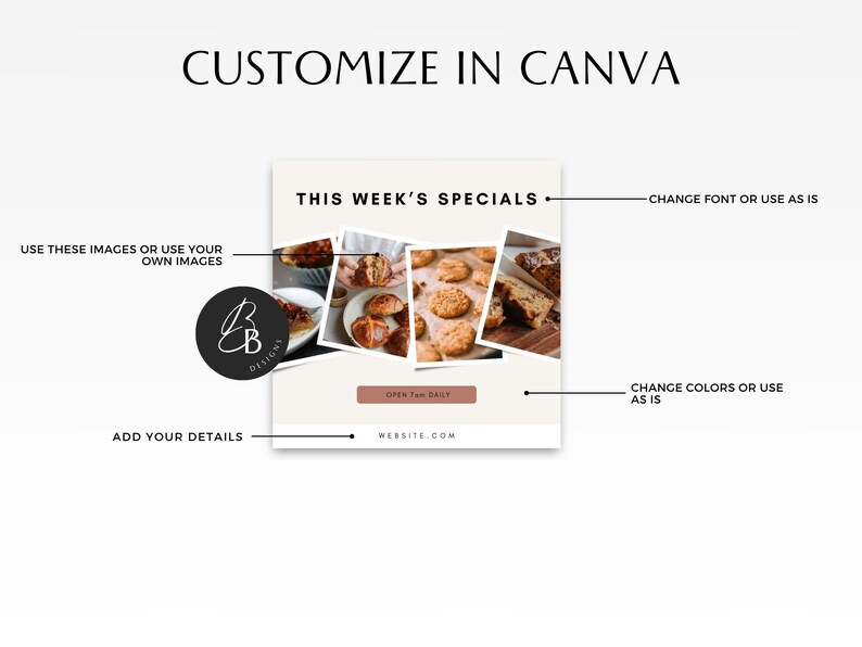 Social Media Templates for Bakery, Baking Puns, Home Bakery Branding ...