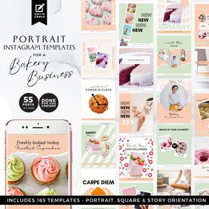 Bakery Portrait Instagram Templates, Menu Social Media Post, IG Story ...