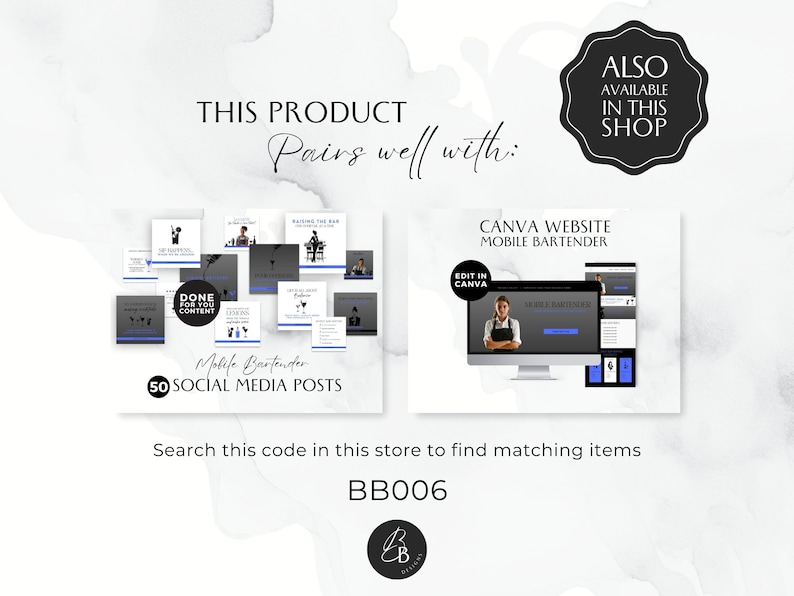 Mobile Bartender Business Cards, DIY QR Code Customizable, Modern, Black, Blue, Drinks, Canva ...