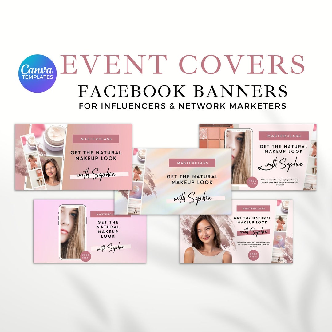 Facebook Group Banners Event Covers, Canva Template, 5 Designs, Social ...