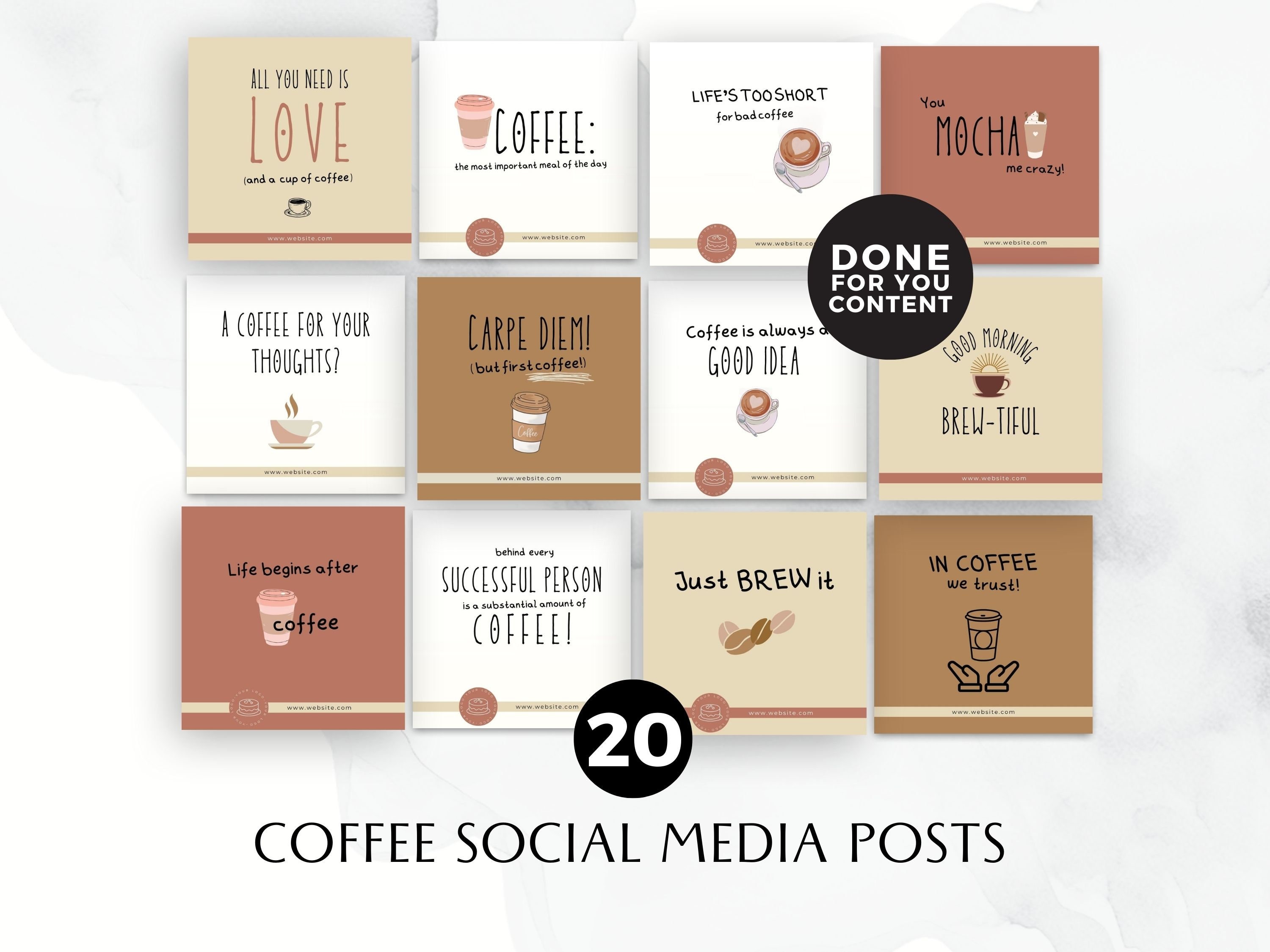 Coffee Shop Social Media Posts, Bakery Instagram Canva Templates, Done ...