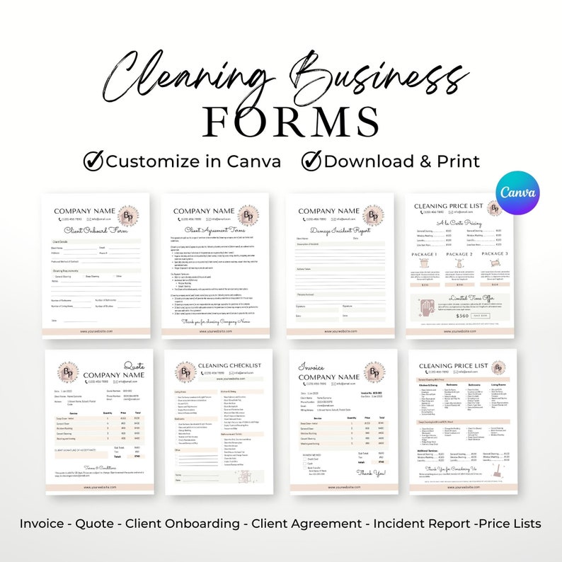 Cleaning Business Startup Bundle, Cleaning Business Forms, House ...