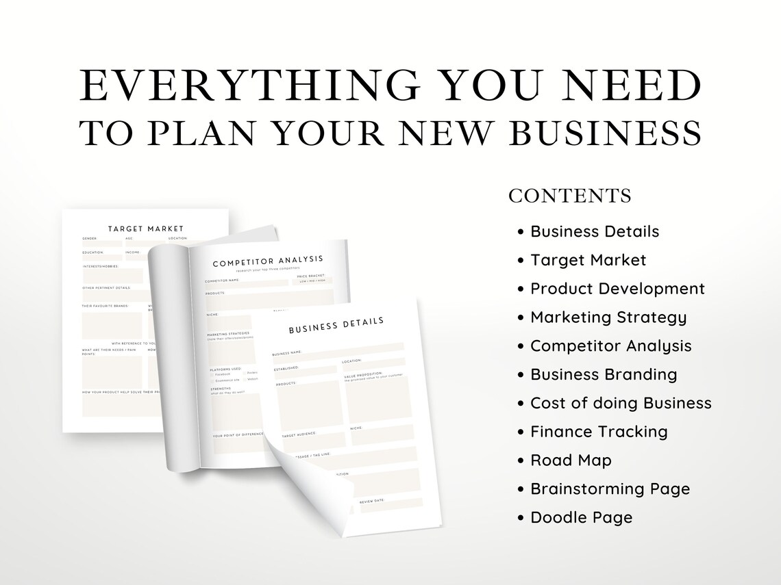 Business Plan Template Start Up, Business Plan Canva Template, Small ...
