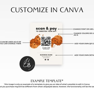 Scan to Pay Cookie Sign, Custom QR Code Payment Signs, Cookie Business ...