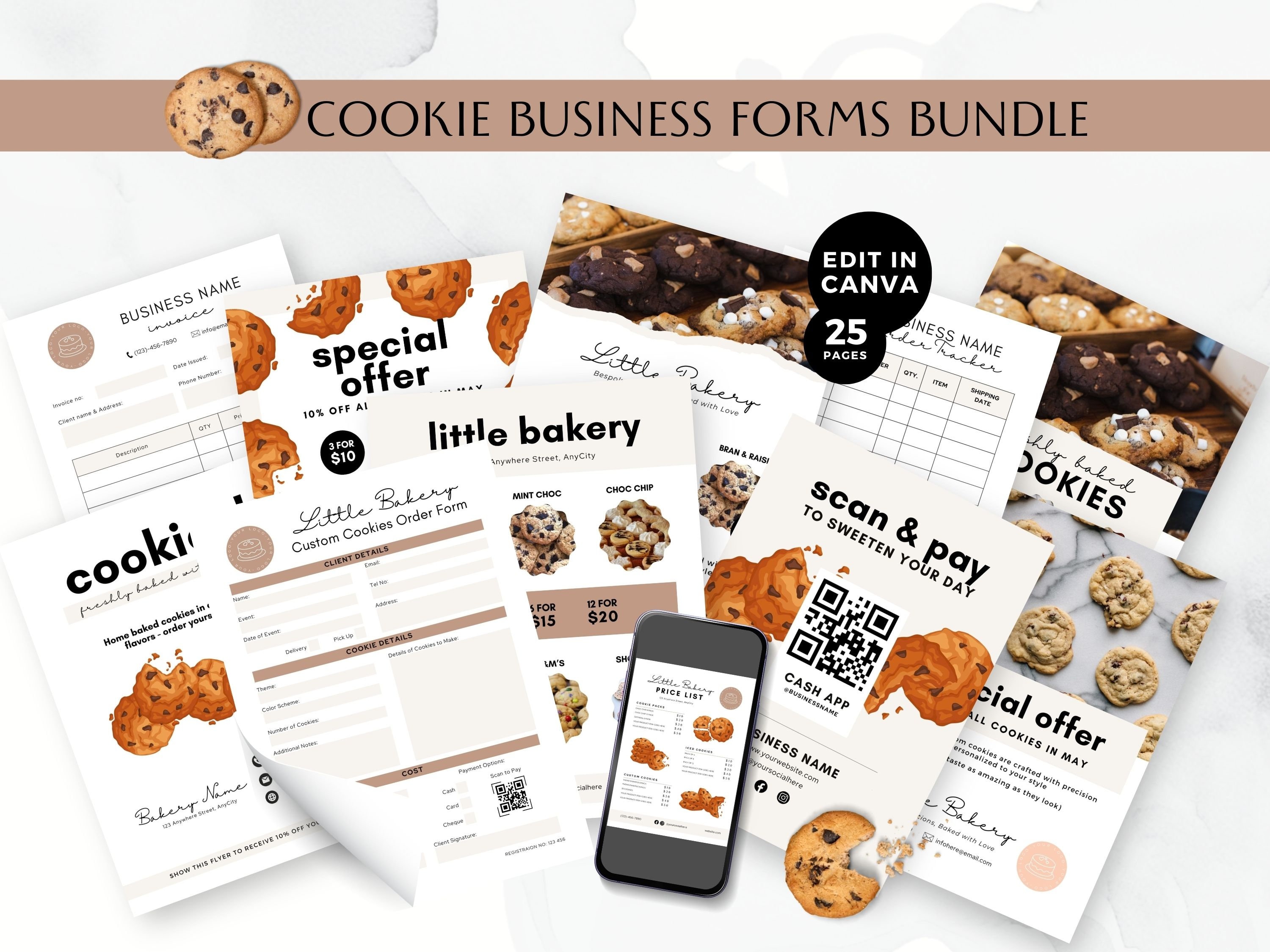Cookie Business Forms Canva Templates, Custom Cookies Order Sheet, Scan ...