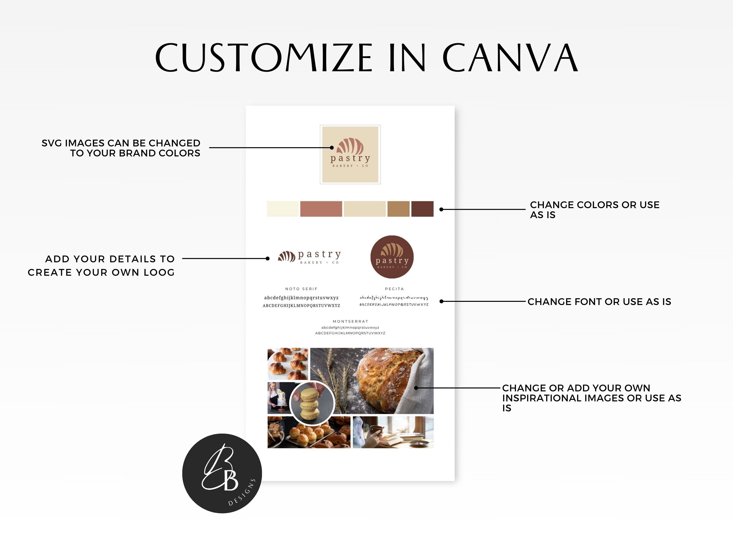 Bakery Branding Package Canva Template, DIY Logo Design, Home Baker ...