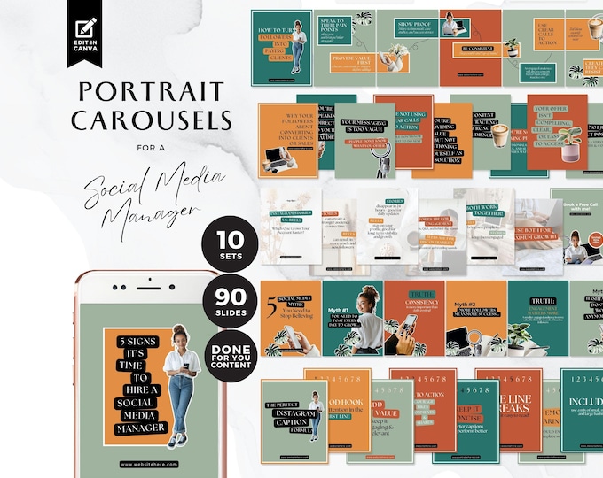 Instagram Post Carousel Social Media Manager Templates, 4:5 Portrait IG ...