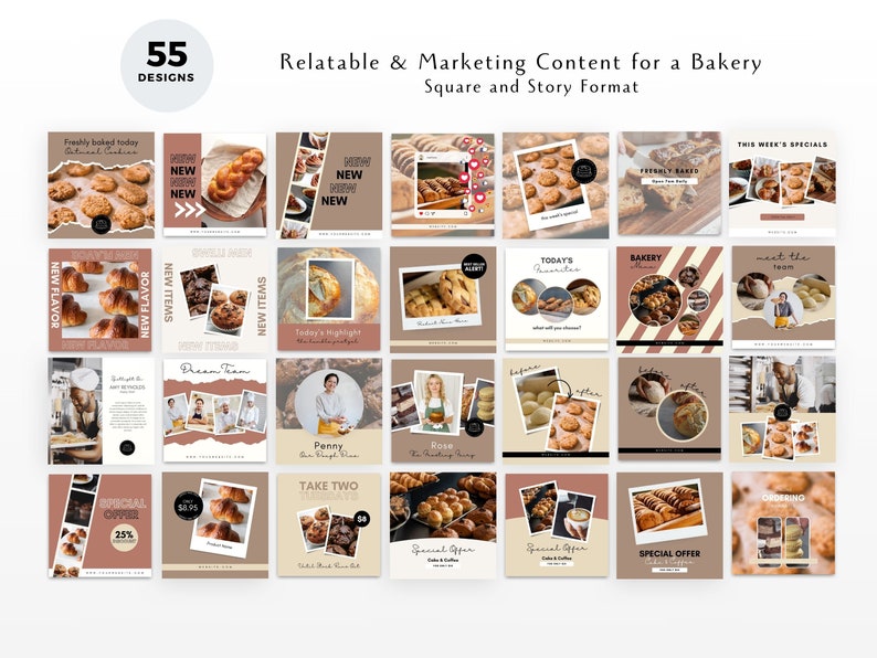 Social Media Templates for Bakery, Baking Puns, Home Bakery Branding ...