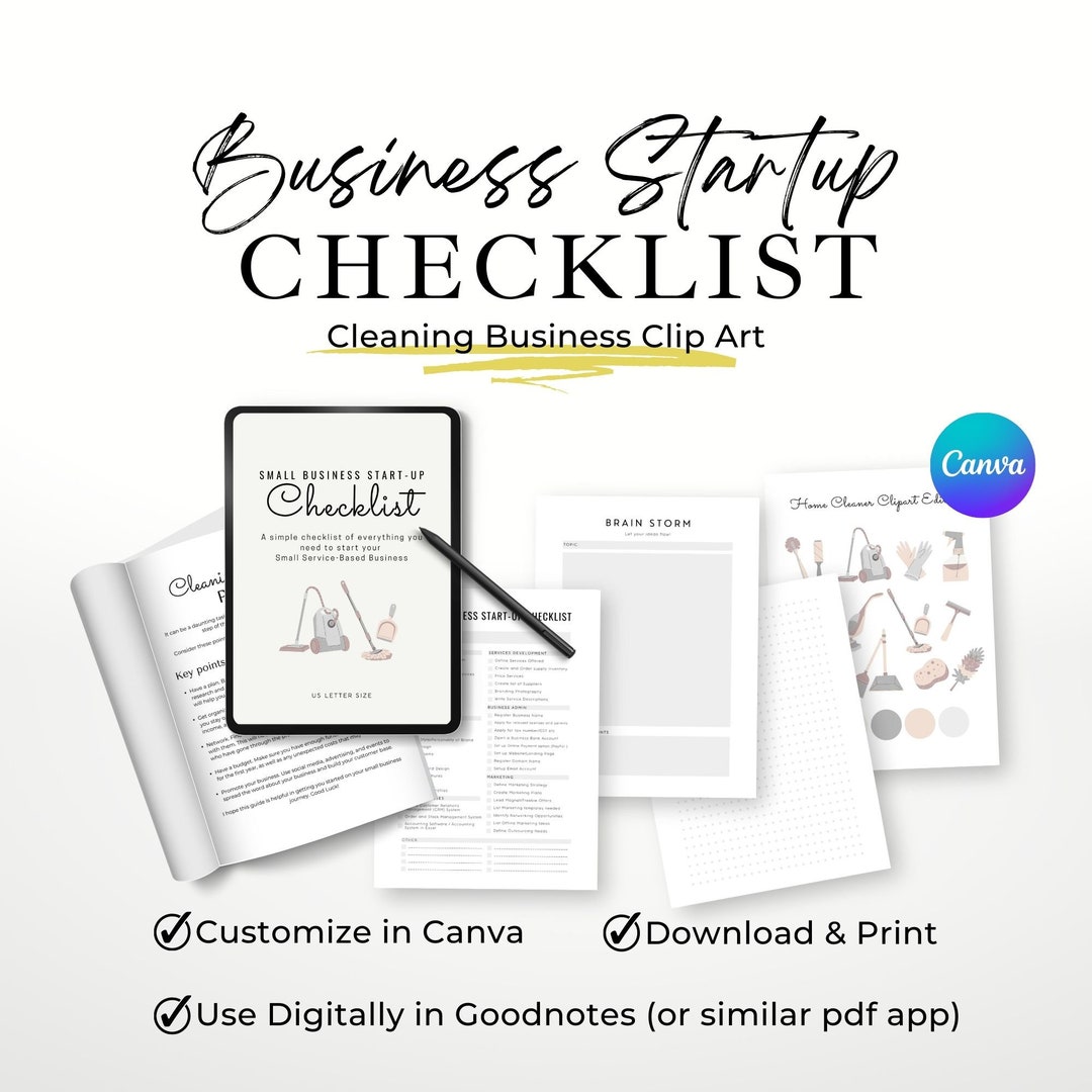 Cleaning Business Start up Checklist, Small Business Guide, Pdf ...