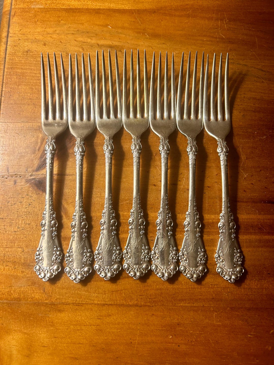 Set of 7 Antique Berkshire Rogers Bros A1 Silver Plated Forks, Made ...