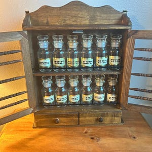 Vintage Spice Rack, 1970s Spice Rack, Apothecary Style Spice Rack, Made ...
