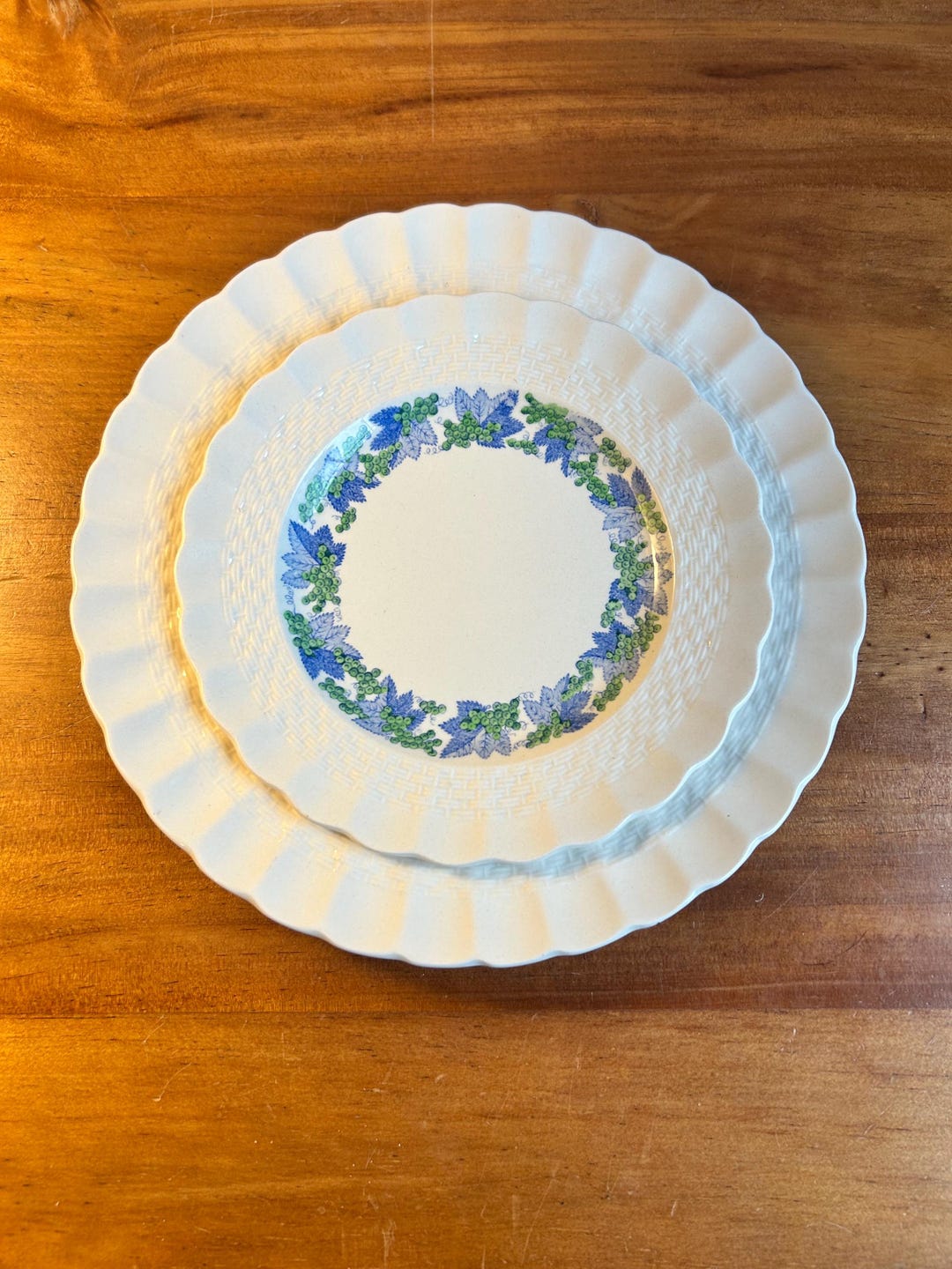 Vintage Spode “valencia” Plates, Green and Blue, Spring Decor, English ...