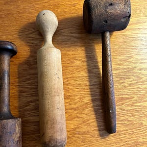 Antique and Vintage Wooden Pestles, Wooden Mashers, Primitive Kitchen Utensils, Farmhouse Decor ...