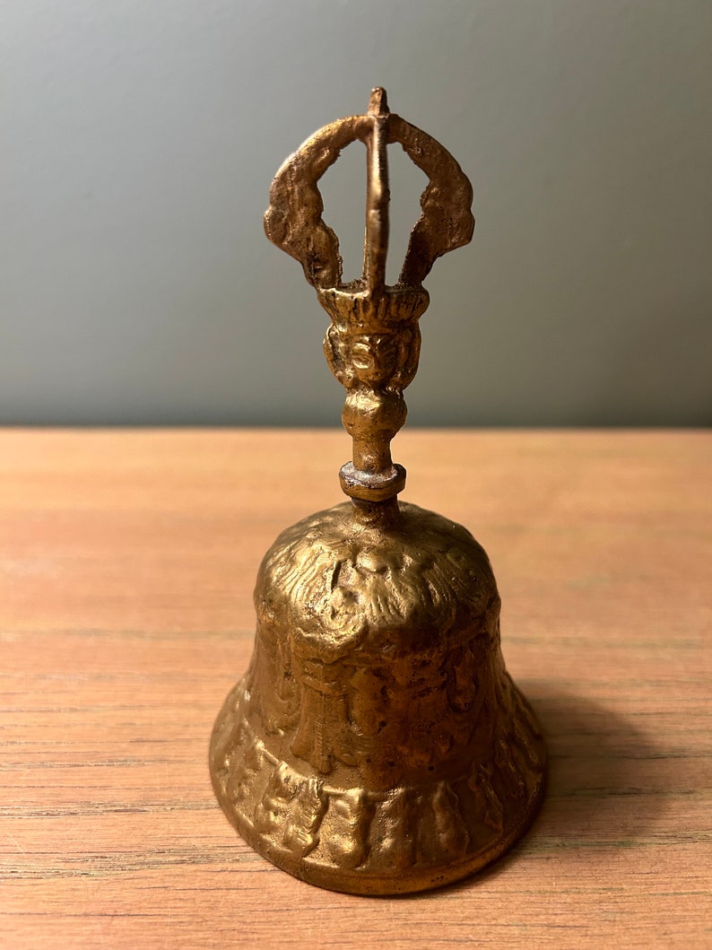 Antique Brass Tibetan Hand Bell - Etsy