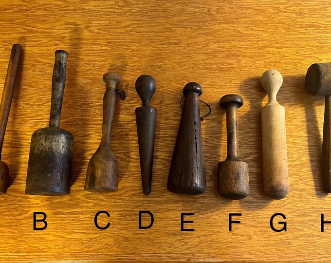 Antique and Vintage Wooden Pestles, Wooden Mashers, Primitive Kitchen ...