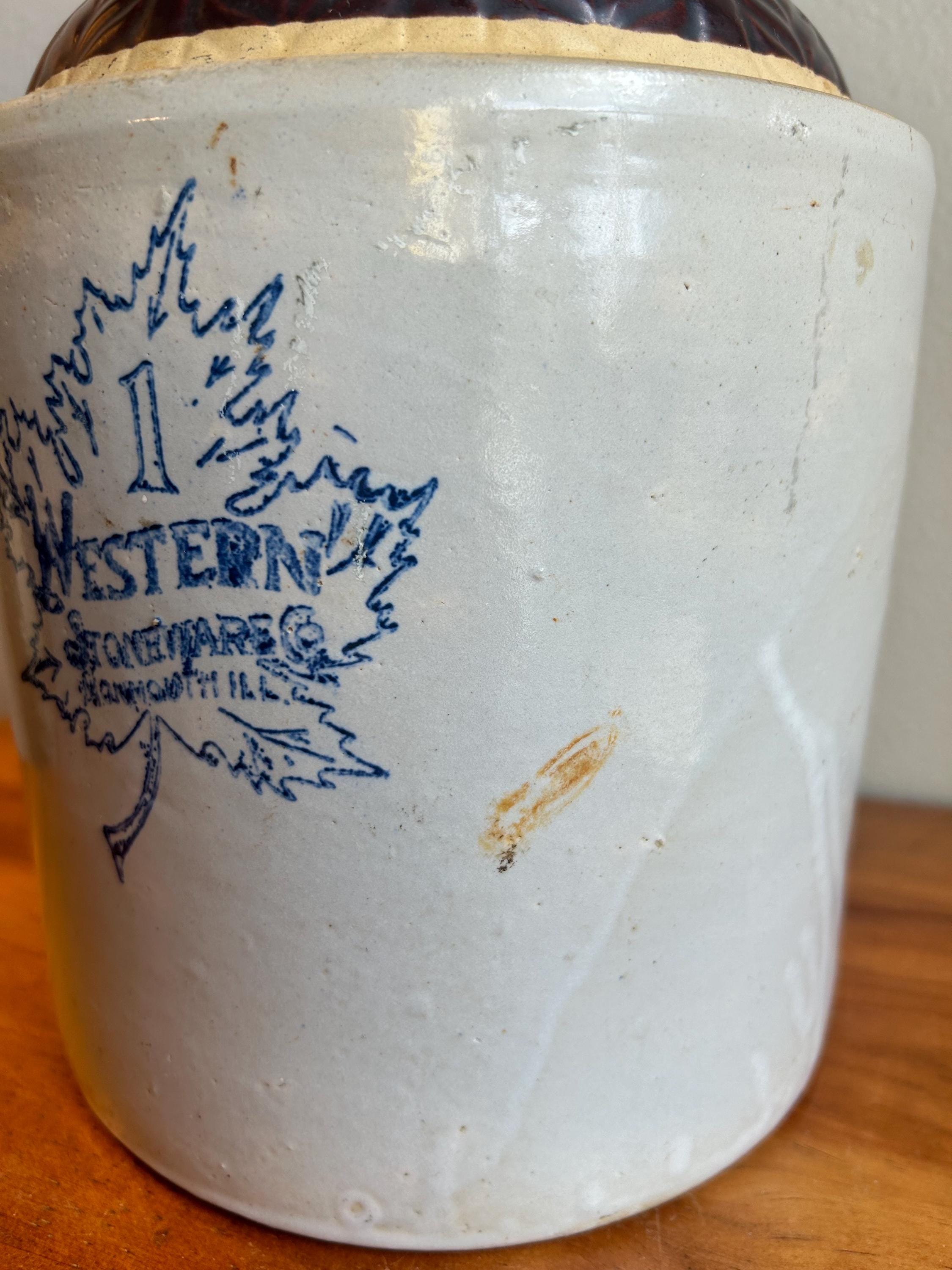 Antique Western Stoneware 1 Gallon Jug, Whiskey Jug, Antique Brown Jug ...