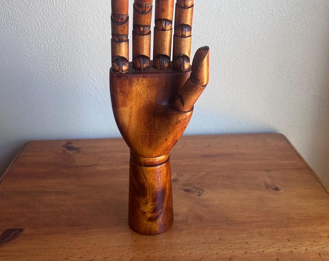 Vintage Wooden Articulated Hand, Jewelry Display, Drawing Hand Figure ...