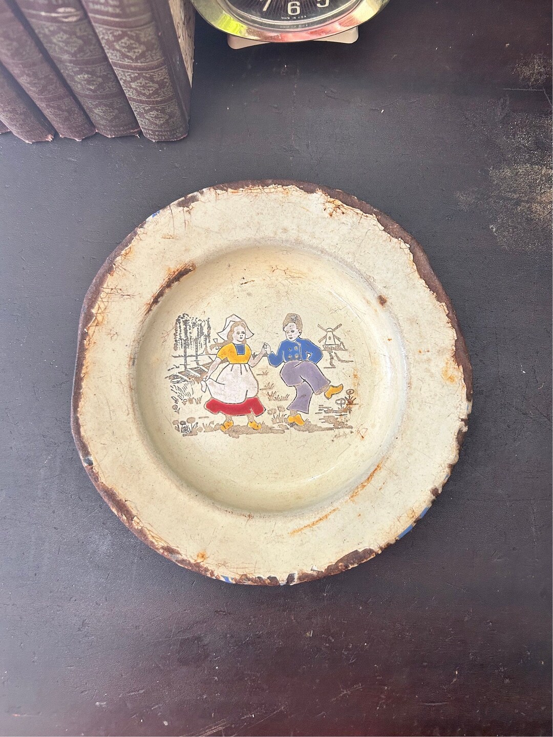 Antique Enamel Childs Plate, Chippy Enamel, Made in Germany - Etsy