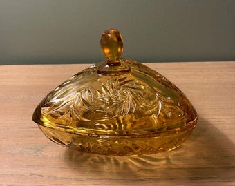 Hazel Atlas Amber Triangle Candy Dish Vintage - Etsy