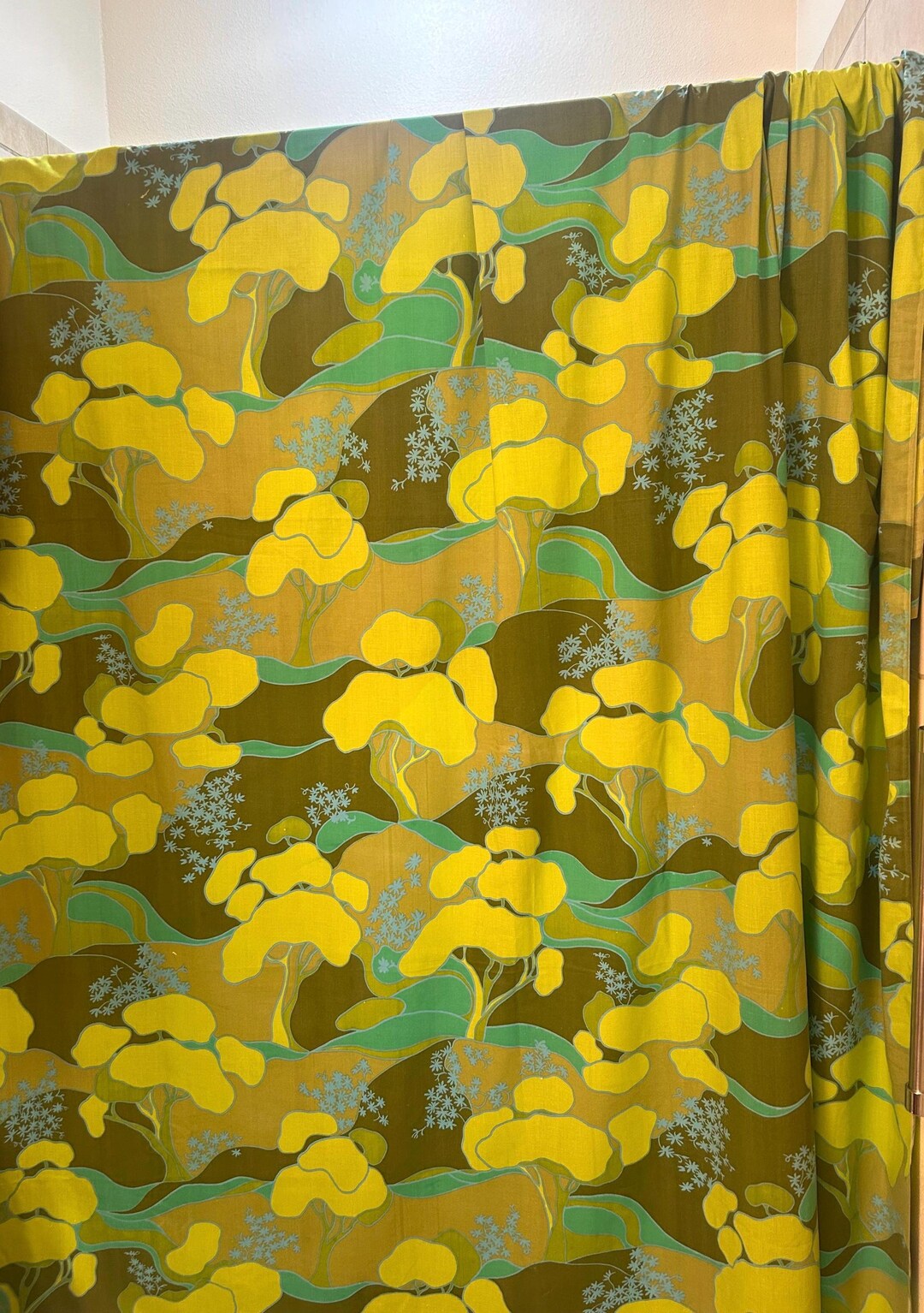 Vintage 70s Cannon Royal Family Mandarin Garden Full Flat Sheet ...