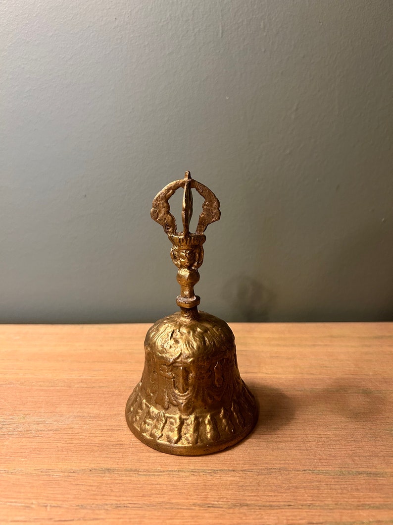 Antique Brass Tibetan Hand Bell - Etsy