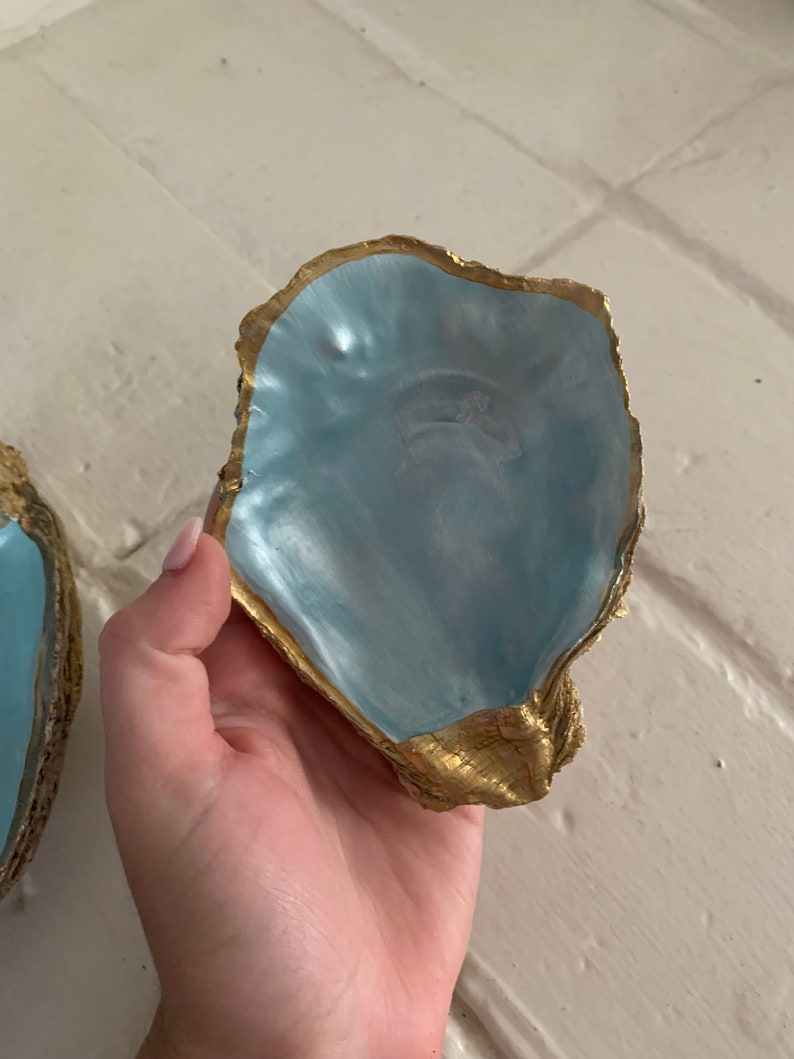 Oyster Shell Ring Dish blue - Etsy