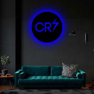 Stylish Wooden CR7 Cristiano Ronaldo 3D Wall Art LED Backlight Lamp ...