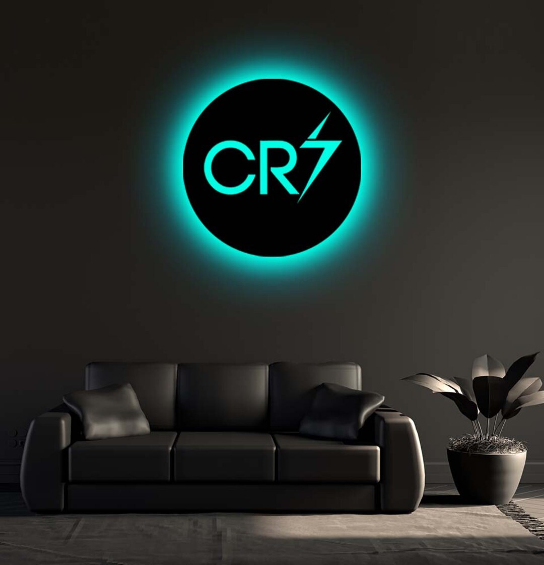 Stylish Wooden CR7 Cristiano Ronaldo 3D Wall Art LED Backlight Lamp ...