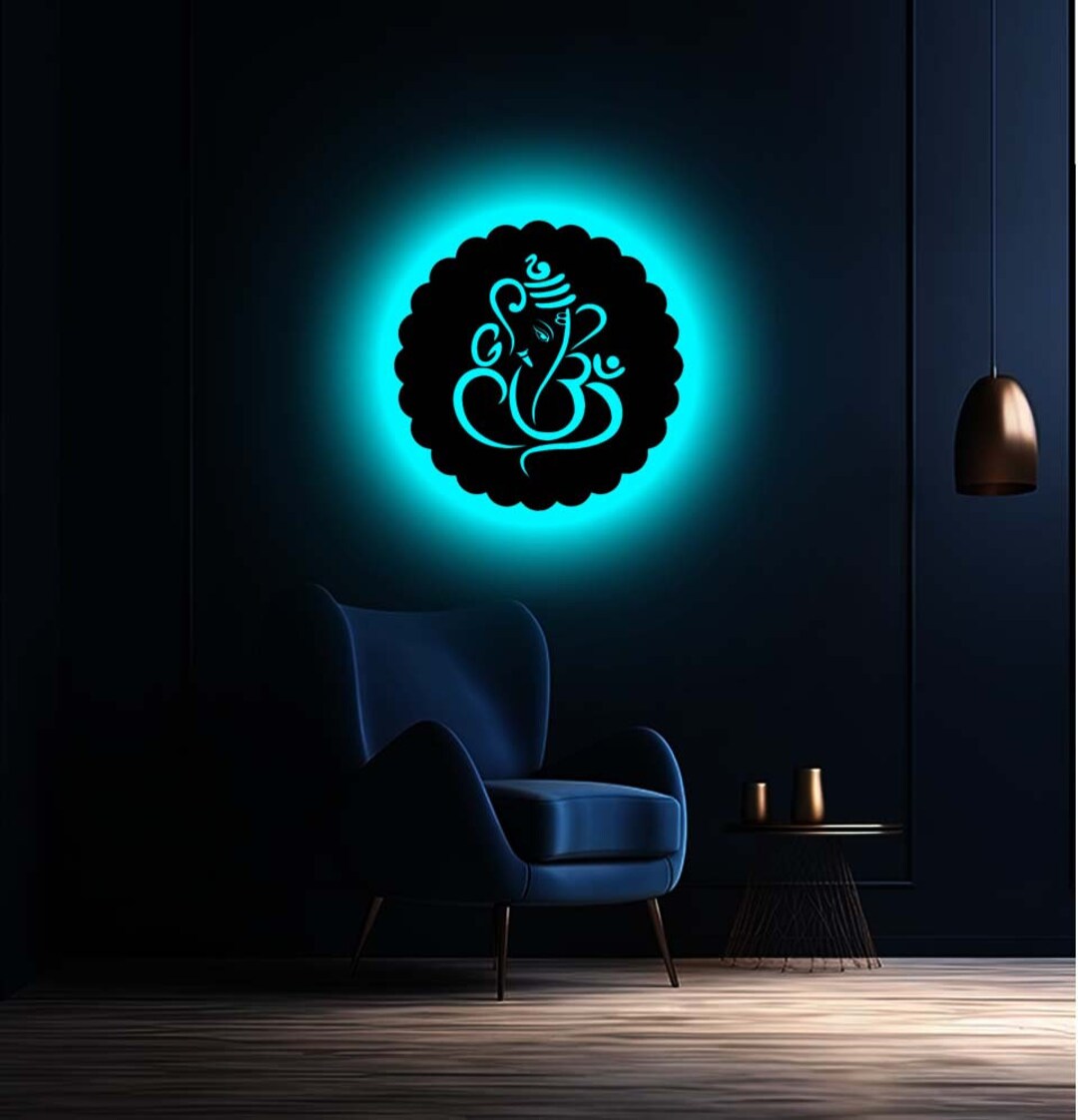 Ganesha LED Logo Backlight Night Lamp With Remote Control ganesha 12x12 ...