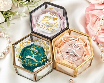 Geometric Glass Wedding Ring Box - Etsy