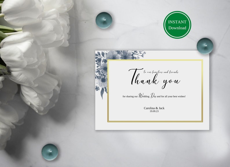 Editable Printable Instant Download THANK YOU Card Template - Etsy