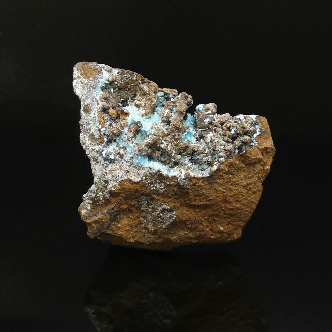 Blue Aurichalcite Crystals on Matrix. Natural Specimen From Harmancik ...