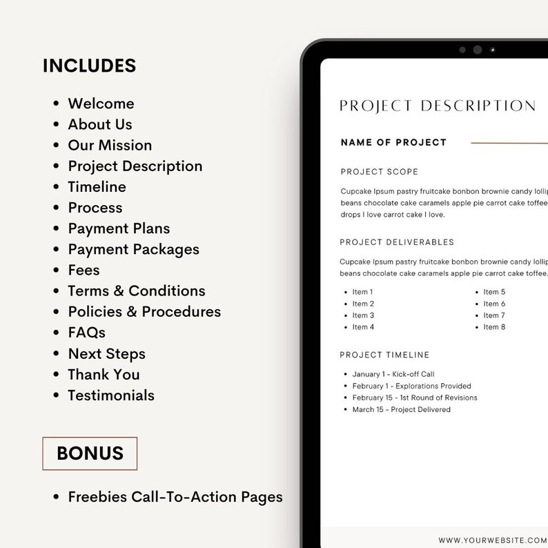 Project Proposal Template | Aesthetic Project Template | Custom ...