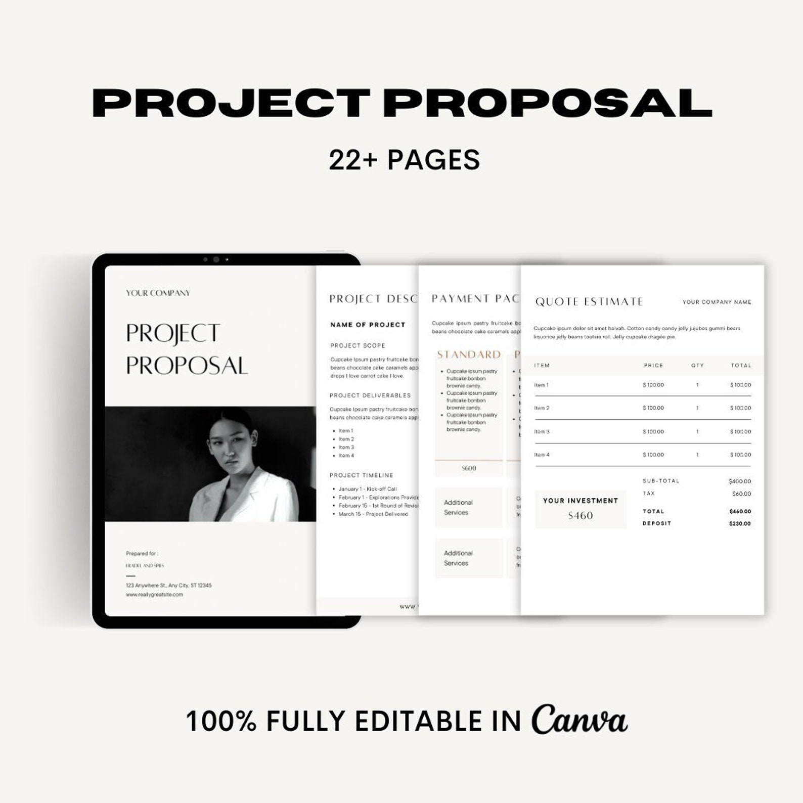 Project Proposal Template | Aesthetic Project Template | Custom ...