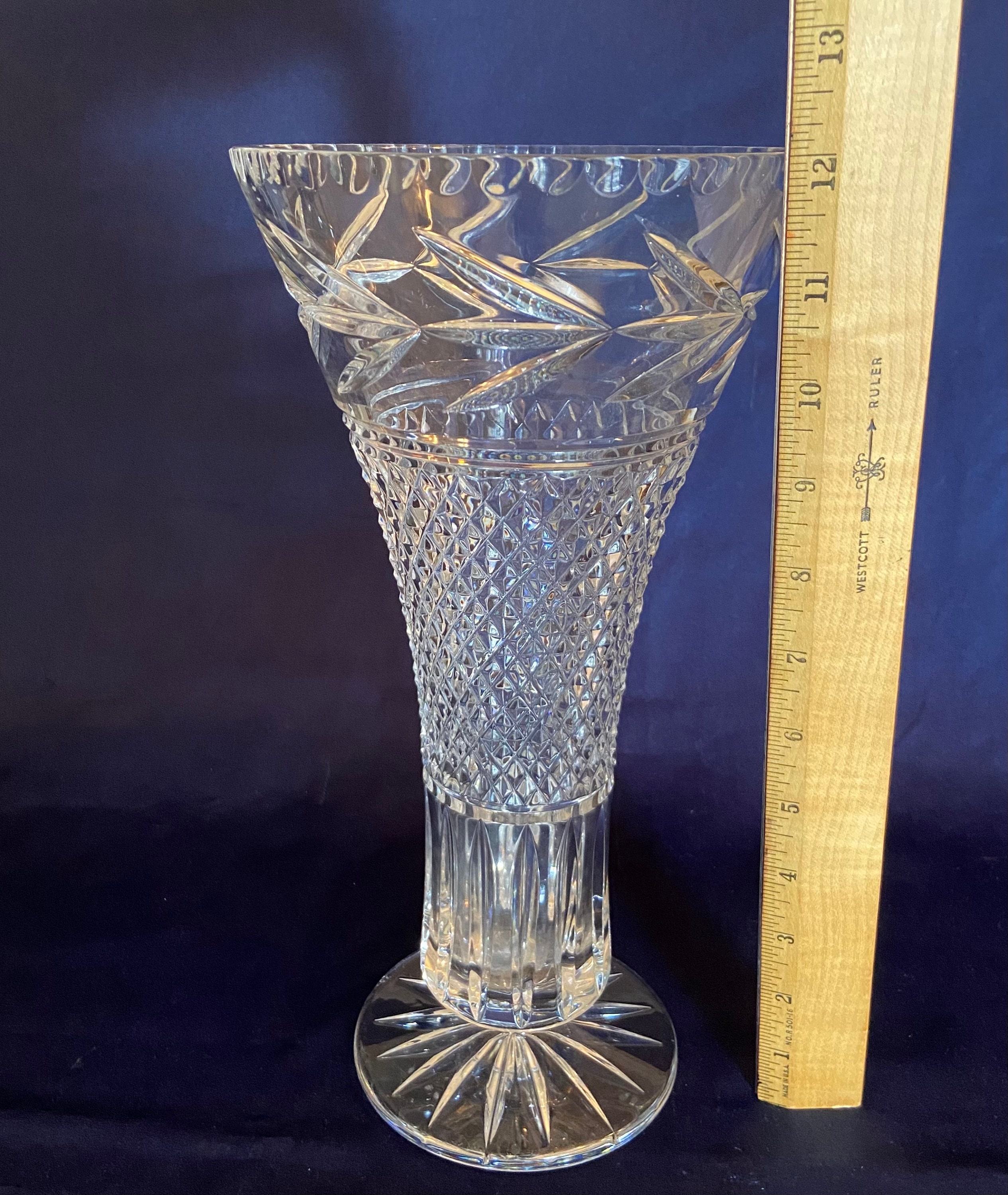 Large Galway Cut Crystal Vase - Etsy