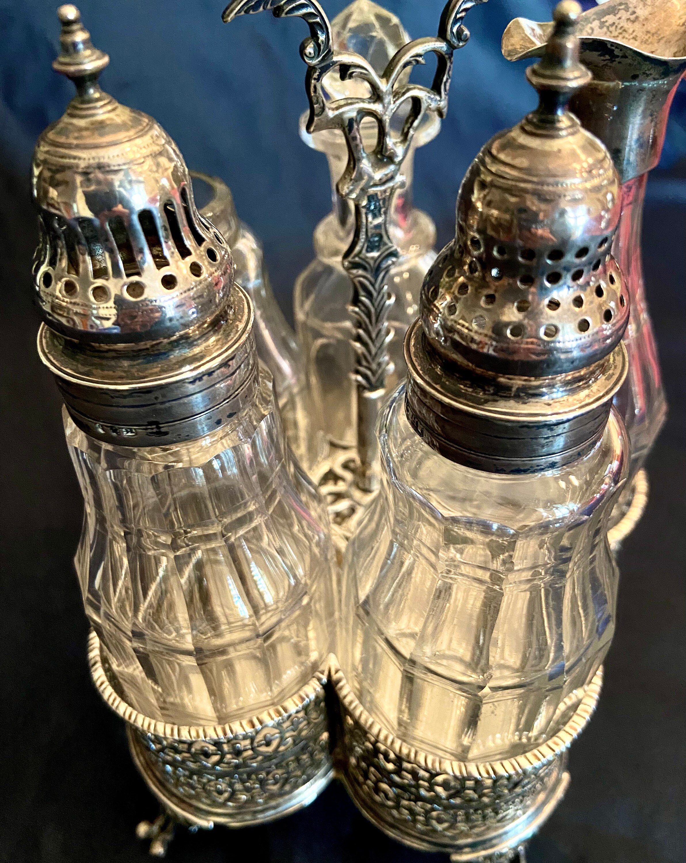 RARE Georgian Era 1700s Sterling Silver and Carved Crystal Cruet Set - Etsy