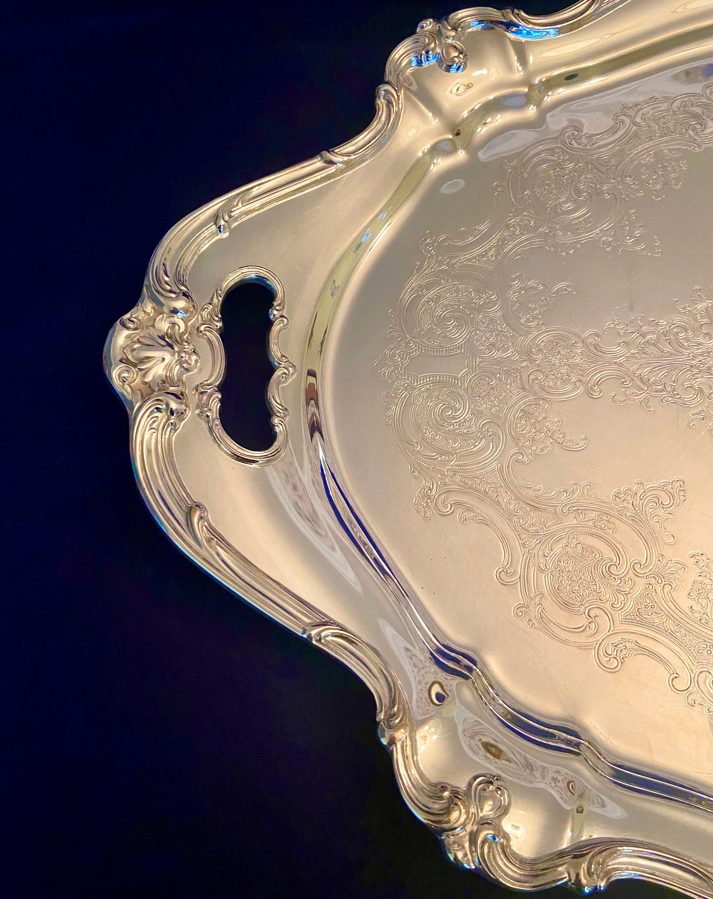 LARGE Gorham Chantilly Silverplate Tray - Etsy